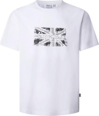 Pepe Jeans London T-Shirt Drapeau BW pour Homme, Blanc (Blanc), M