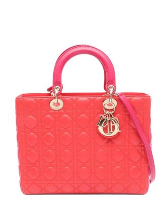 Dior sac à main Lady en cuir (années 2010) - Rouge
