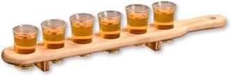 KESPER 68281 Schnapsglastr&auml;ger mit 6 Gl&auml;sern aus Kiefernholz