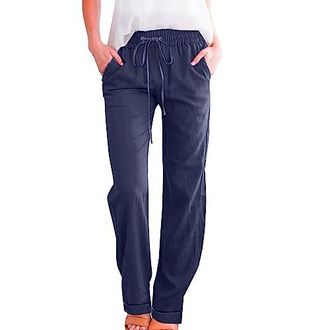 Generic Cyber of Monday 2024 Pantalon Jeans Femme Taille Haute Pantalon De Peintre Blanc Femme Pantalon Fluidefemme Legging De Sport Femme Yoga Prime Sales an