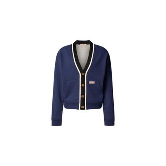 Marni Cardigan &agrave; finitions contrast&eacute;es - Homme - Pulls - Bleu - Taille: 2XL