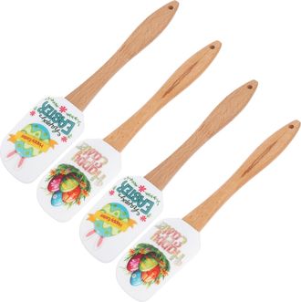 Hemoton 4st&uuml;cke Teiliges Set Hitzebest&auml;ndigen -spateln Mit Holzgriff F&uuml;r Ostern-b&auml;ckerei K&uuml;chenutensilien F&uuml;r Von Teig Dekorieren Von Kuchen