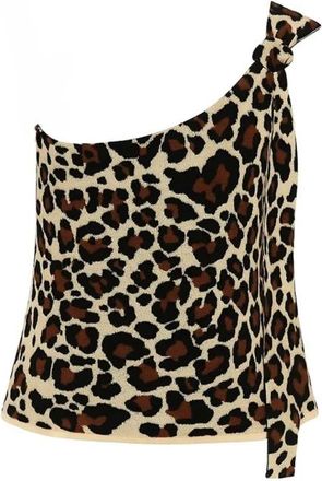 Silvian Heach Femme, Tops, Multicolore, Taille: 40 FR Top Imprim&eacute; Animalier Asym&eacute;trique