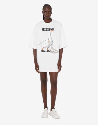Moschino Robe en coton lourd de loie - Blanc