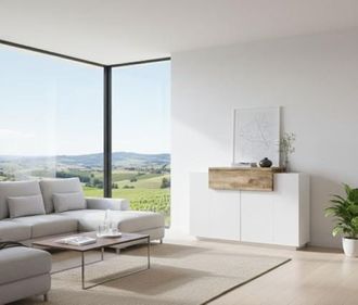 Dmora Schuhregal Peter, Mehrzweckschrank mit 2 T&uuml;ren und 1 Klappt&uuml;r, Schuhregal f&uuml;r den Eingangsbereich, 100 % Made in Italy, 120 x 45 x 86 cm, gl&auml;nzendes W