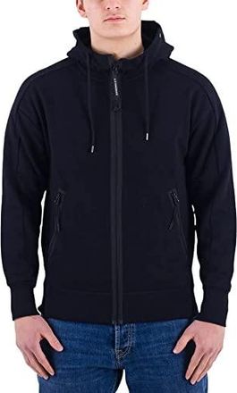 C.P. Company CP COMPANY DIAGONAL RAISED FLEECE GOGGLE HOODIE TOTAL ECLIPSE