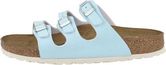 Birkenstock Florida Birko-Flor Sandales &eacute;troites en nubuck pour femme, bleu, 40 EU Schmal