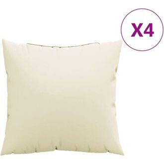 vidaXL Couchkissen Set von 4 cr&egrave;me 60x60 cm Stoff