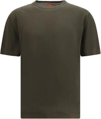 Cruna Homme, Tops, Vert, Taille: M T-shirt en coton avec panneaux contrastants
