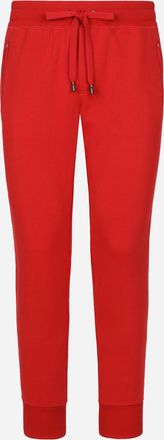 Dolce & Gabbana Jogginghose Aus Jersey Mit Logoplakette - Mann Hosen Und Shorts Rot Baumwolle 52