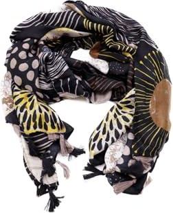 Queen Helena Écharpe Chaude à Motif pour Femme SC22-8 Noir, Taille unique