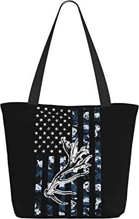 AOOEDM Drapeau am&eacute;ricain Chasse Camouflage-Deers Ladies Shopping Bag 13x11x7in.Le cadeau parfait de la Saint-Valentin.Cest de la Saint-Valentin pour maman, f