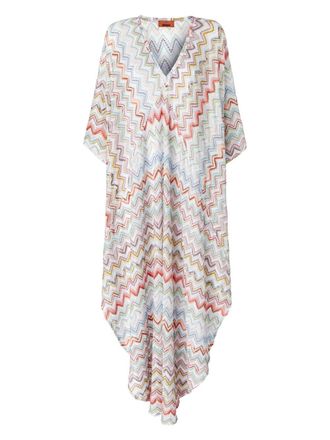 Missoni robe mi-longue à motif zigzag - Blanc