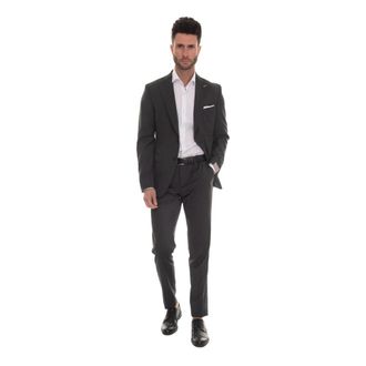 Paoloni Slim Fit Wollanzug mit 2 Kn&ouml;pfen - - Suits - Herren - Grau - 2XL