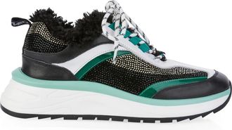 Marc Cain Femininer Sneaker mit flauschigem Fell-Detail - - Shoes - Damen - Schwarzk - 37 EU