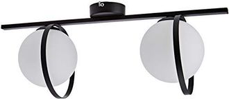 Homemania Wandleuchte, Metall, Glas, Schwarz