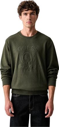 Guess Homme, Sweatshirts et sweats &agrave; capuche, Vert, Taille: M SweaT-shirt &agrave; logo brod&eacute;