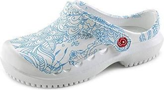 Schu'zz SchuZZ - Protec Imprimé - Sabot Médical Femme - Chaussures dHôpital - Léger, Confortable, Respirant, Antidérapant, Semelle Amovible - Mandala, 41 UE