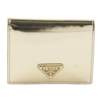 Prada Geldb&ouml;rse aus Metallic-Kalbsleder - - Accessories - Damen - Gelb - ONE SIZE