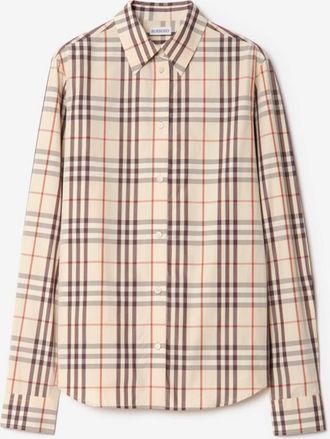 Burberry Chemise droite en coton Check, Size: 16