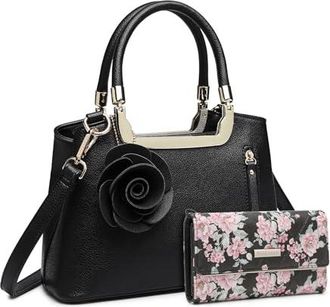 Miss Lulu Lg1847 lp2353f BK, Sac &agrave; Anse Femmes, Noir avec Porte-Monnaie