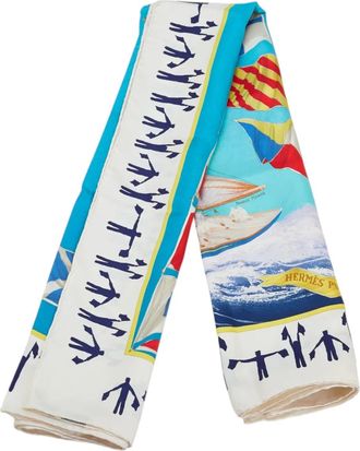 Hermès foulard En Course (1986-1998) - Bleu