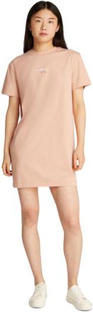 Calvin Klein Damen T-Shirt Kleid Gradient Monologo Tee Kurz, Orange (Dusty Coral), XS