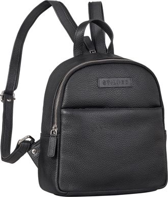 STILORD Elonora Vintage Leder Rucksack Tasche 2 in 1 Damen klein Damenrucksack Daypack für Frauen Rucksackhandtasche Tagesrucksack Echtleder, Farbe:schwarz