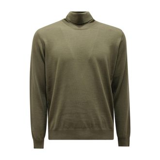 Ferrante Woll-Turtleneck Essential in Gr&uuml;n - - Knitwear - Herren - Gr&uuml;n - XL