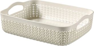 Curver Korb, Kunststoff, gebrochenes weiß, 25,7 x 19,8 x 7,4 cm