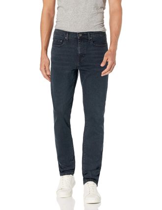 Amazon Essentials Herren Slim-Fit-Jeans - Comfort-Stretch-Straight - Auslauffarben, Schwarzblau Vintage, 32W / 34L