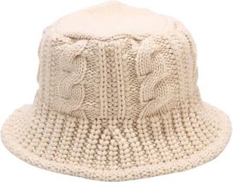 Generic Chapeau bob en tricot pour femme - Coupe-vent tiss&eacute; &agrave; la main - Chapeau de p&ecirc;cheur dhiver en fil &eacute;pais - Chapeau de pluie, beige, M