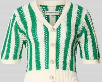 Lollys Laundry Cropped Cardigan mit Lochmuster Modell Siva