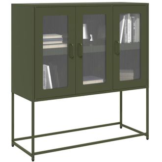 vidaXL Buffet vert olive 100,5x39x107 cm acier lamin&eacute; &agrave; froid Vidaxl