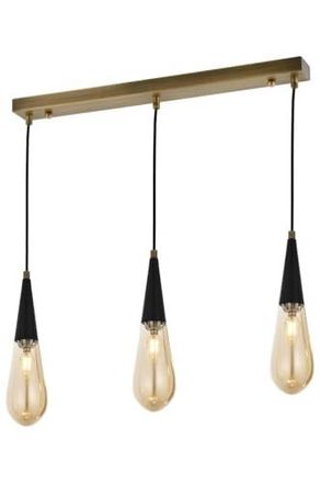 Opviq Industrial Chandelier with Metal Body & Glass Cap, 90 cm Length, Antiquation Finish | 3 x E14 Max 4W, IP20 | Perfect for Modern Home Decor