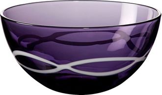 Cristalica Dessertschale Schale Obstschale Konfektschale Colori 8 Shape Violett Weiß Glas 12,5 cm