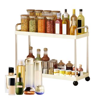 Generico Badezimmer-Organizer - Flaschenhalter mit 2 Ebenen, platzsparendes, kompaktes f&uuml;r die Arbeitsplatte mit Mehreren Ebenen, modernes Design