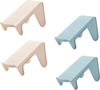 DOITOOL 4 St&uuml;ck Praktischer Schuhhalter aus Robustem Material Platzsparendes Schuhregal in Blau und Khaki f&uuml;r Zuhause und Hotel Einfache Schuhaufbewahrung und