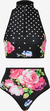 Moschino Bikini en lycra imprim&eacute; - Noir
