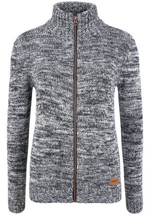 Oxmo OXPhenix Damen Strickjacke Grobstrick Cardigan Strickcardigan mit Stehkragen Reißverschluss 100% Baumwolle Regular fit, Größe:S, Farbe:Insignia B (791