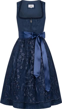 N&uuml;bler Dirndl N&Uuml;BLER Midi Dirndl Floreta, Damen, Gr. 34, EURO, blau, Obermaterial: 98% Polyester PES. 2% Elasthan EL., Kleider, Topseller
