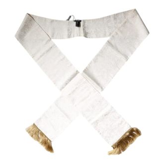 Dolce & Gabbana unisex, Accessoires, Blanc, Taille: ONE Size &Eacute;charpe &agrave; Franges Jacquard Blanc Floral