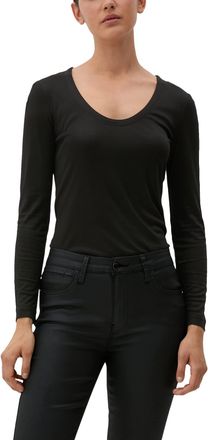 s.Oliver Black Label Damen T-shirts T Shirts langarm, Schwarz, 38 EU