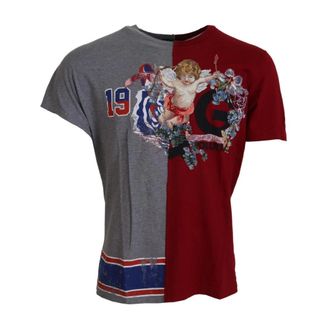 Dolce & Gabbana Blumenengel Kurzarm T-Shirt - - Tops - Herren - Mehrfarbig - M