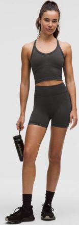 lululemon Short de training Get Low taille haute pour Femmes - 13 cm - Noir/Gris - Taille 10