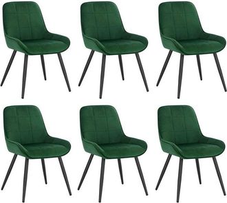 Woltu Esszimmerst&uuml;hle 6er Set, Polsterstuhl Samt, K&uuml;chenstuhl gepolstert, Akzentstuhl f&uuml;r Wohnzimmer Schlafzimmer K&uuml;che, ergonomischer Stuhl mit