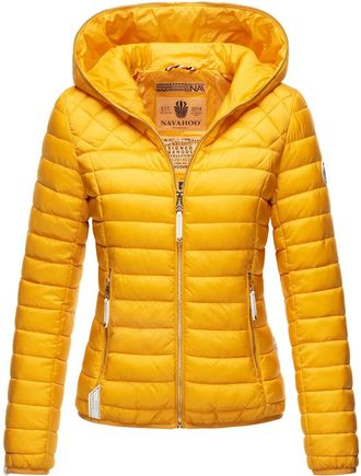 Navahoo Damen &Uuml;bergangsjacke Stepp Jacke gef&uuml;ttert mit Kapuze B838 [B838-Huebsch-Gelb-Gr.S]