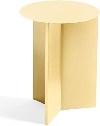 HAY Hay Slit Table Round High Beistelltisch, Stahl, Light Yellow, 35cm