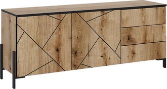 Vicco Lowboard Hatto, Eiche, 150 x 60 cm mit Türen und Schubladen