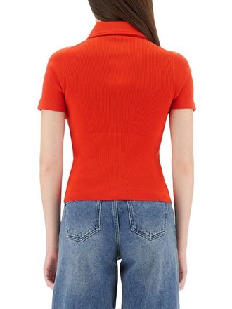 Tory Burch Viscose Blend Polo Shirt - Red